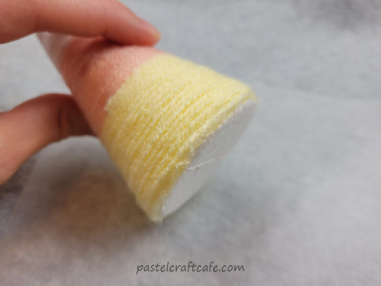 Yarn Wrapped Candy Corn Cones - Pastel Craft Cafe