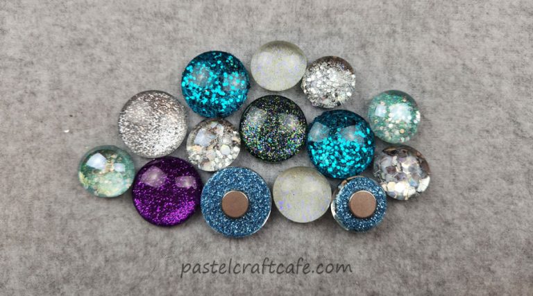 Glittery Glass Magnets - Pastel Craft Cafe
