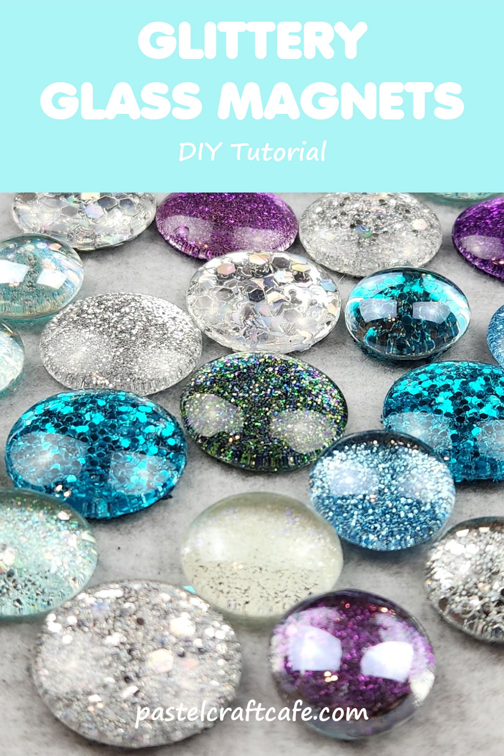 Glittery Glass Magnets - Pastel Craft Cafe